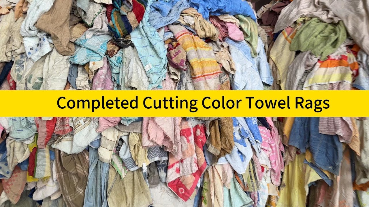 Completed Cutting Color Towel Rags - YouTube