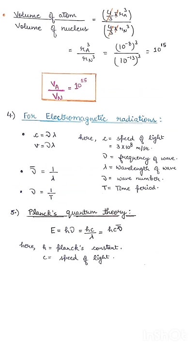 Important formulas of Atomic structure || Class 11|| Chemistry ...