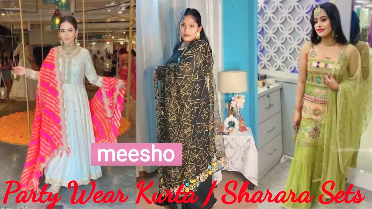 🌻Meesho Party Wear Kurta Sets🌻 | Meesho Sharara Set Haul| Meesho Haul|🌷 ...