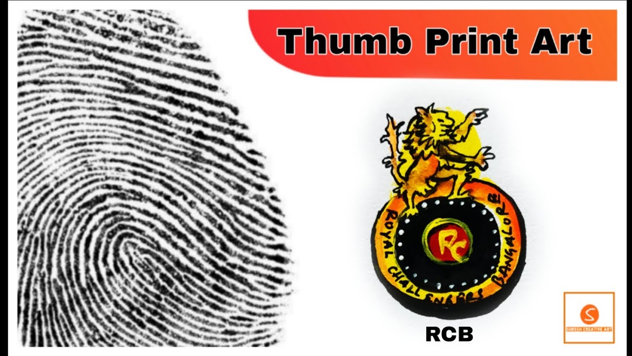 RCB Thumb Print Art | RCB Drawing | Cricket | Suresh Creative Art - YouTube