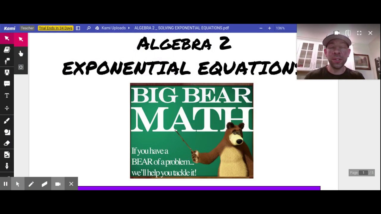 ALGEBRA 2 ~ SOLVING EXPONENTIAL EQUATIONS - YouTube