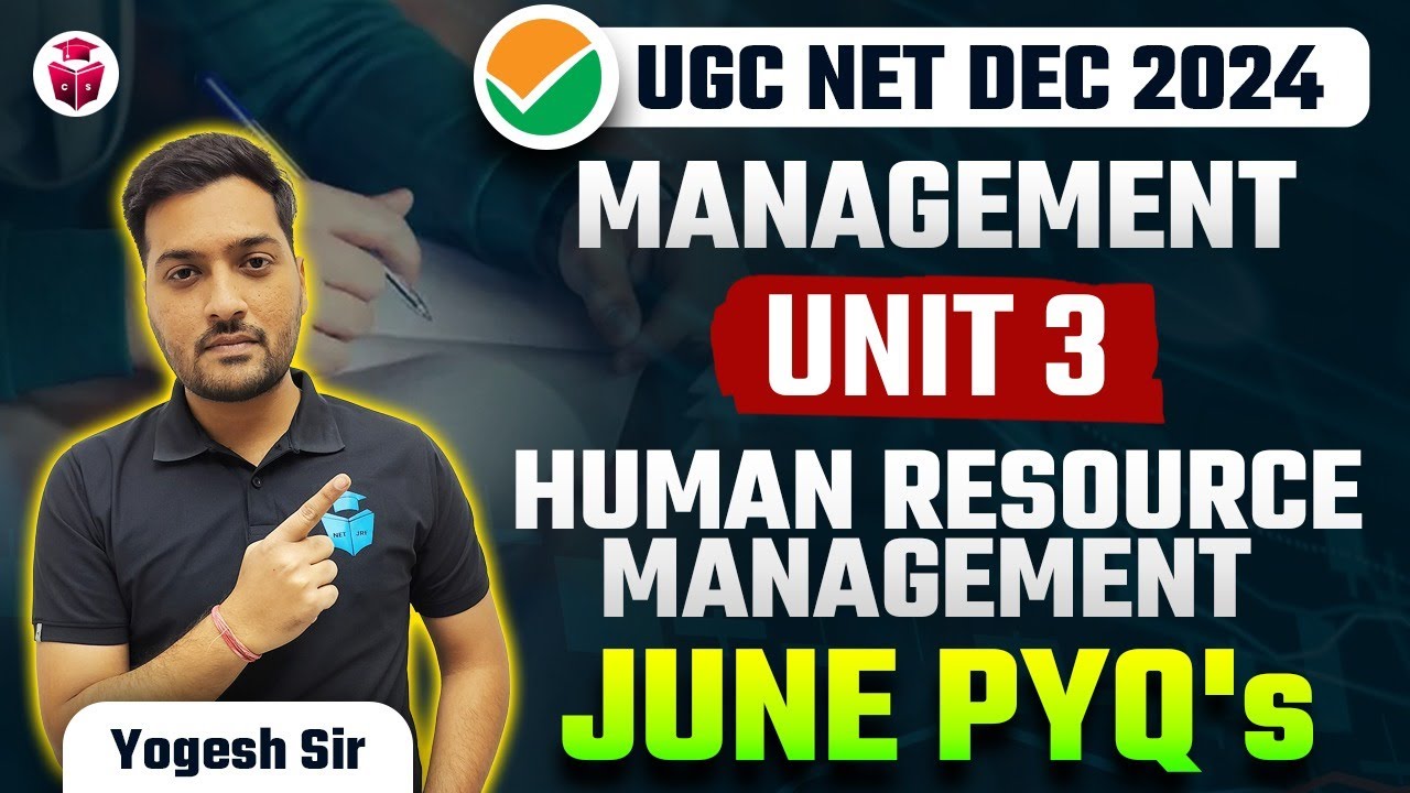 Ugc Net Dec 2024 Ugc Net Paper 2 Management Unit 3 Pyqs Questions By Yogesh Sir Jrfadda Youtube