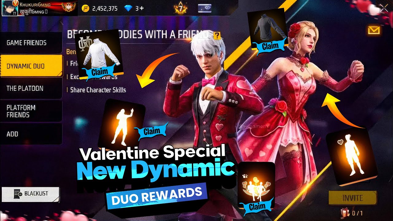 Claim New Dynamic Duo Rewards 🔥 - Valentine Event Full Details ...