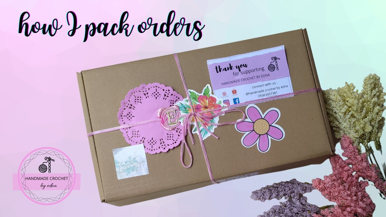 How I pack handmade crochet orders - YouTube