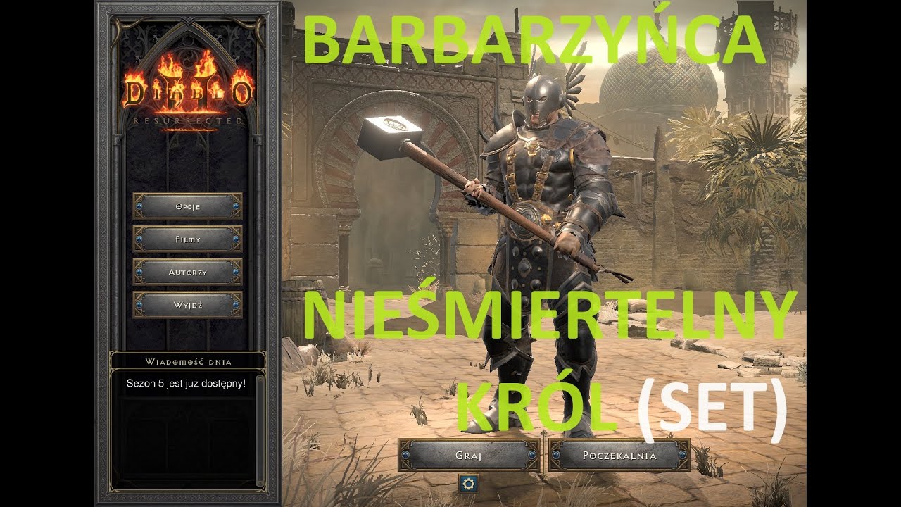 ZESTAW NIEŚMIERTELNEGO KRÓLA IK SET BARBARZYŃCA D2R ladder - YouTube