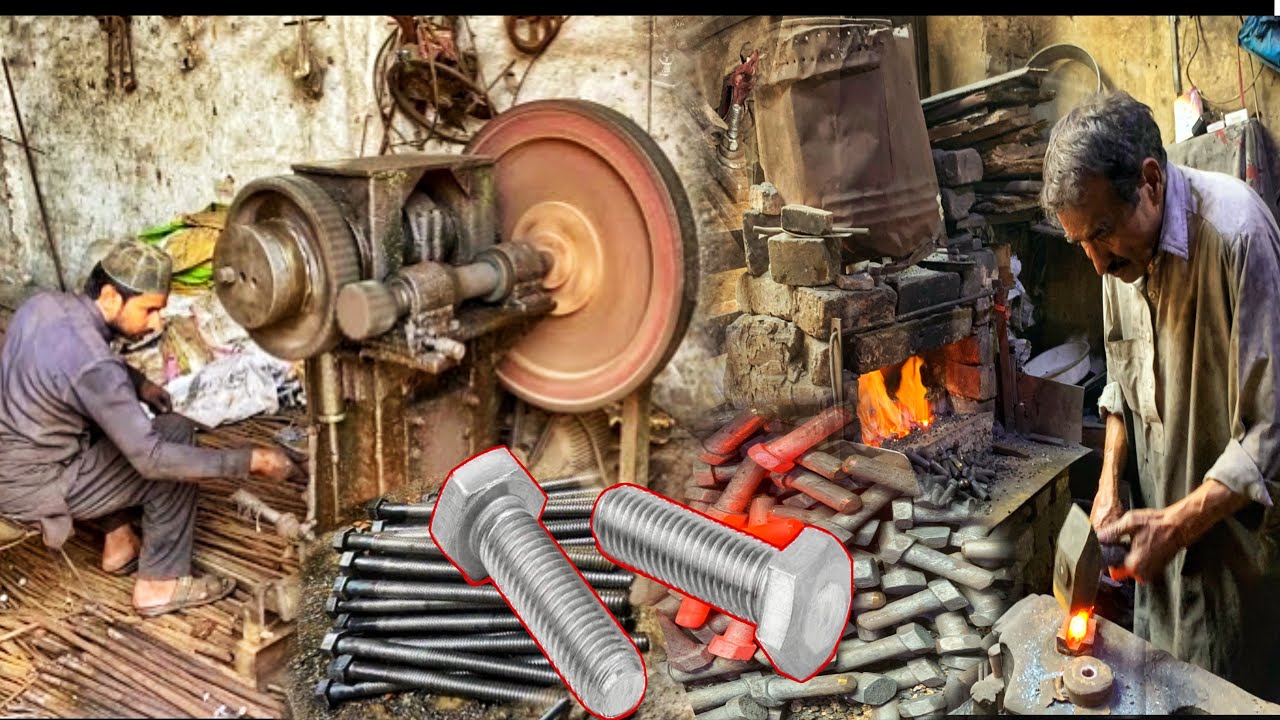 Production Of Bolts Using New Iron Bars || Bolts Manufacturing in Local ...