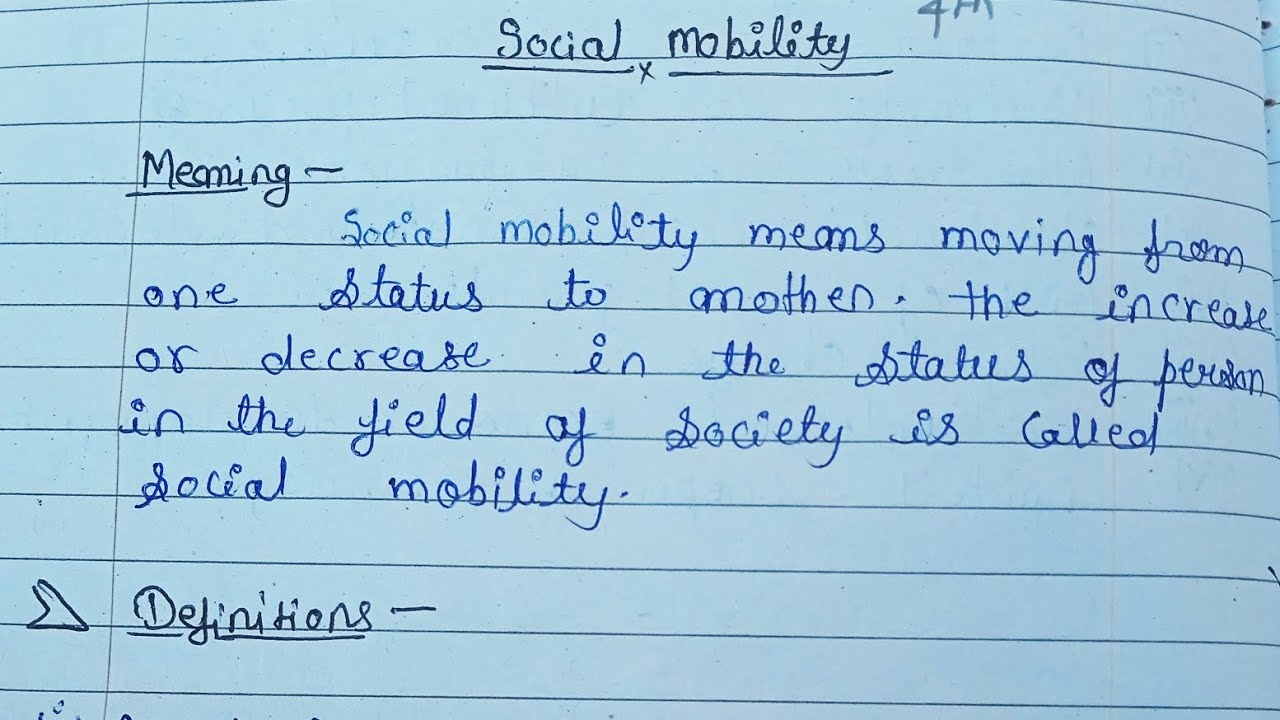 social mobility meaning, definition - YouTube