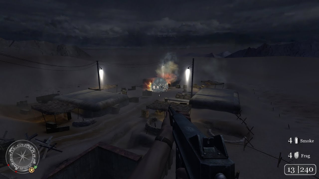 COD2 - At very start you can destroy red barrels in the depot - YouTube