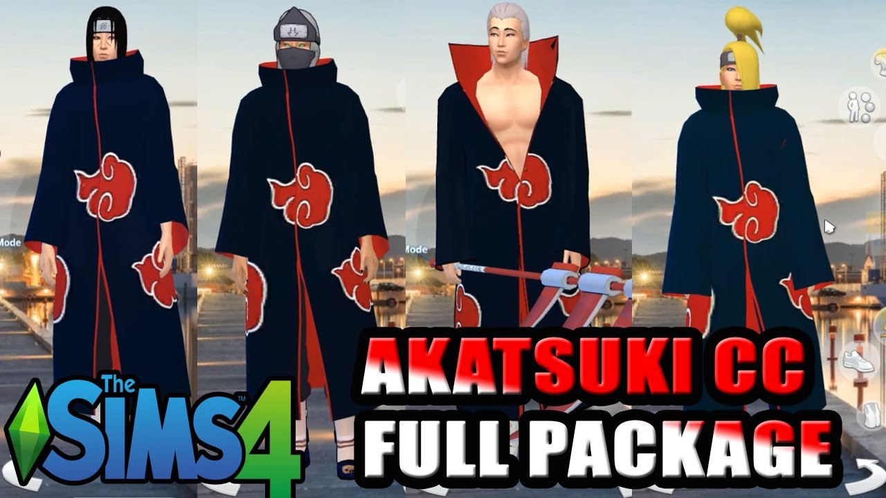 Sims 4 - AKATSUKI CAS (CC link is on the description) - YouTube