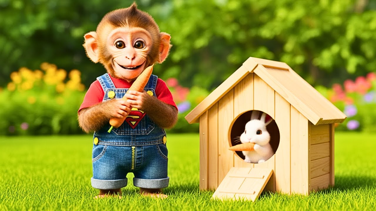 Monkey Bibo Drives a Tractor to Care for a Little Bunny 🐒🚜🐇 | BIBO ...