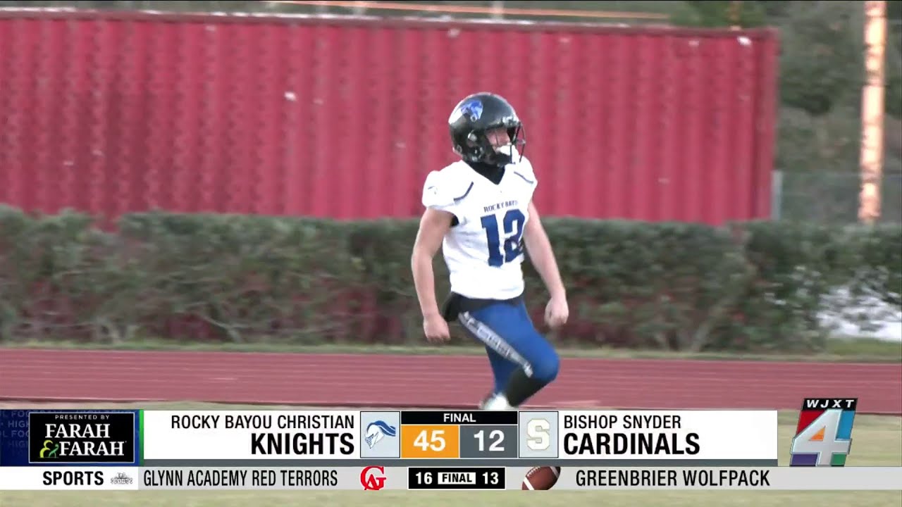 Varsity 4: Rocky Bayou Christian rolls over Bishop Snyder - YouTube