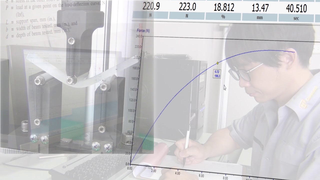 3 Point Bending Test ( ASTM D790, ISO 178 ) / 抗彎測試 - 廣錸儀器 - YouTube