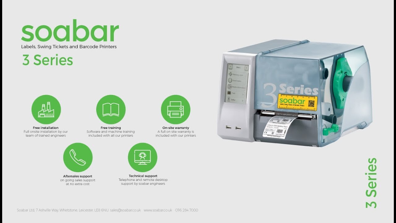 Soabar 3 series thermal transfer label printer - YouTube