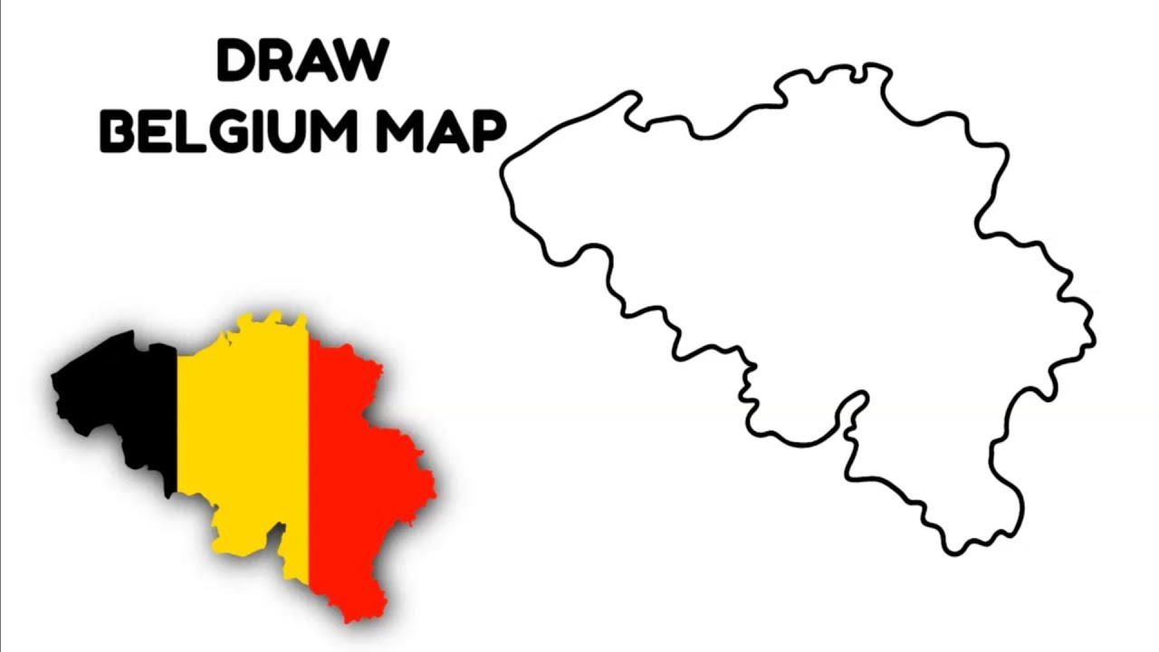 Draw Belgium | Draw Belgium map | Belgium map drawing easy trick | Draw ...