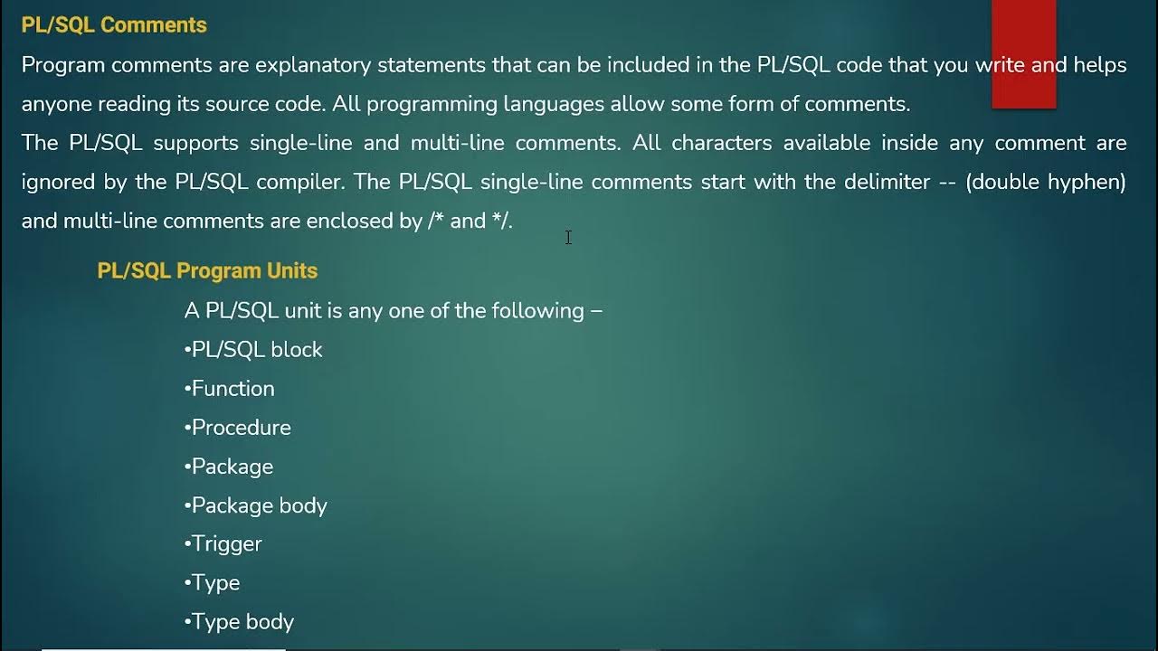 Introduction to PL SQL In Oracle SQL Developer - YouTube