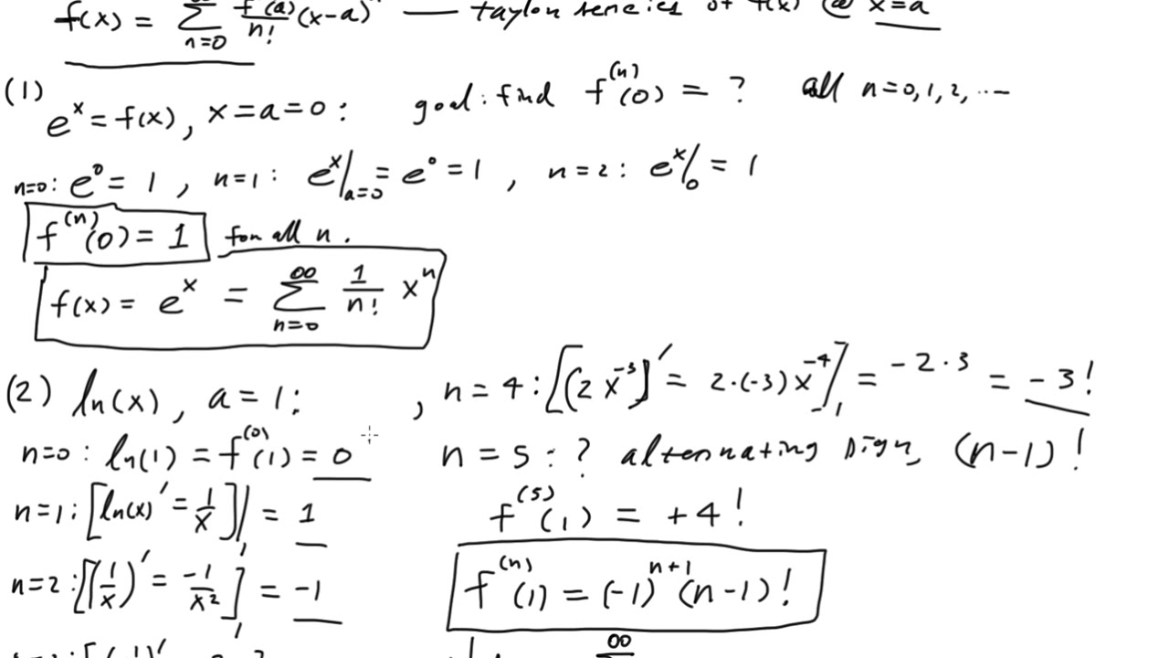 Examples Of Taylor Series Calculations Youtube