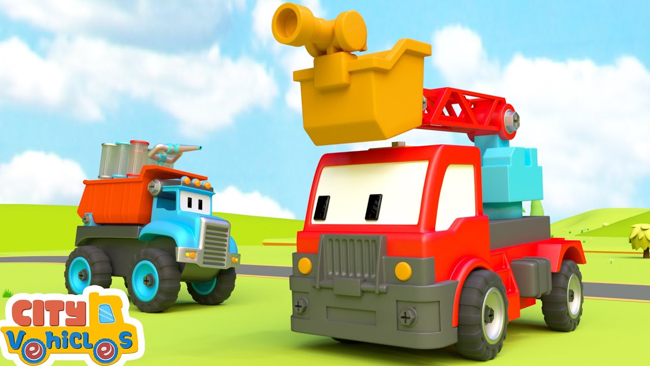 Construction vehicles rescue cow which fall into river, and build new ...