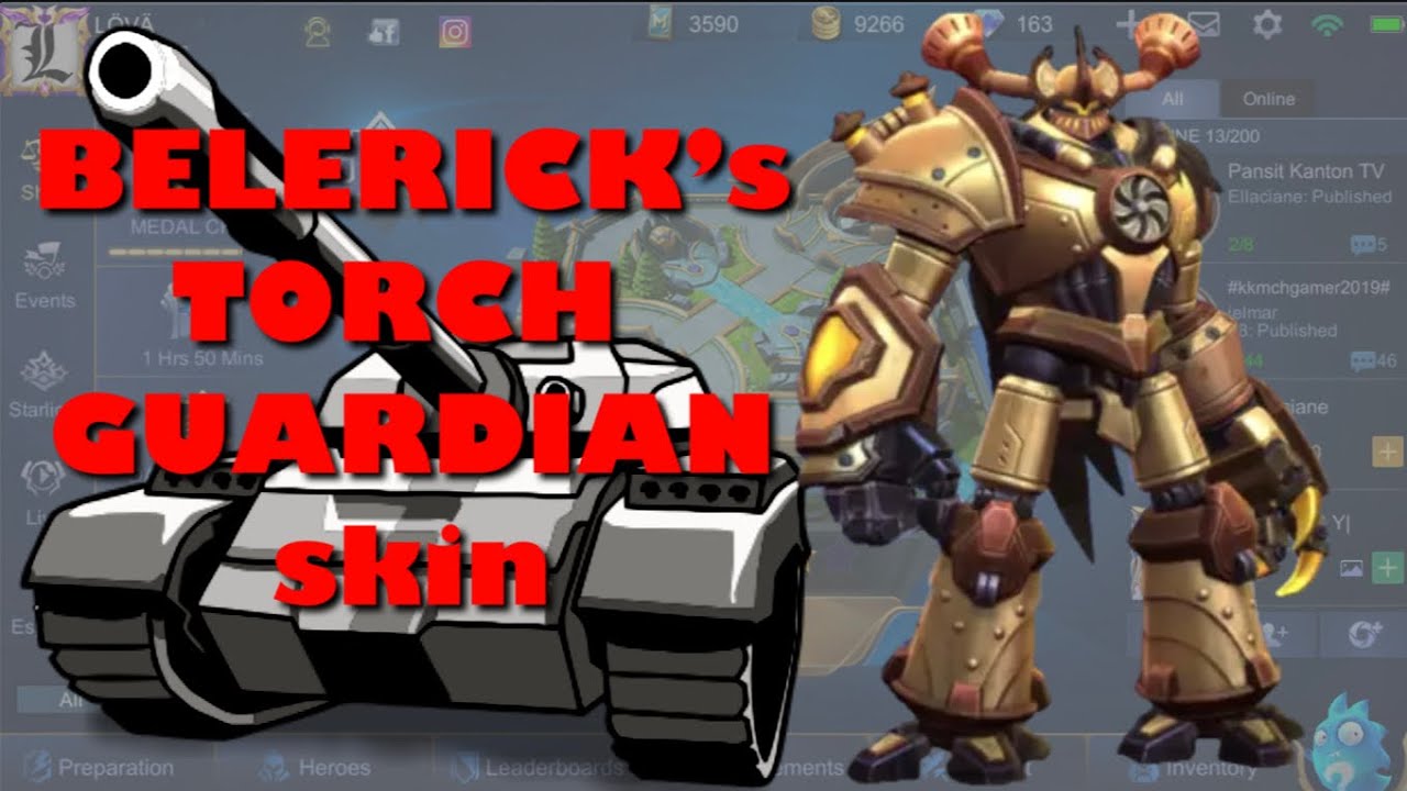WARRIOR'S LAB THE NEW BELERICK TORCH GUARDIAN SKIN | S15 Mobile legends ...
