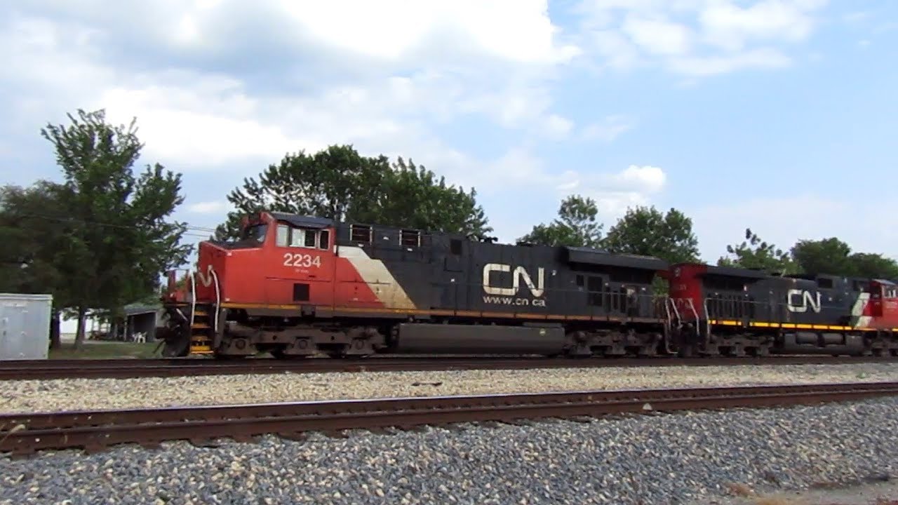 Northbound Canadian National Freight Train - YouTube