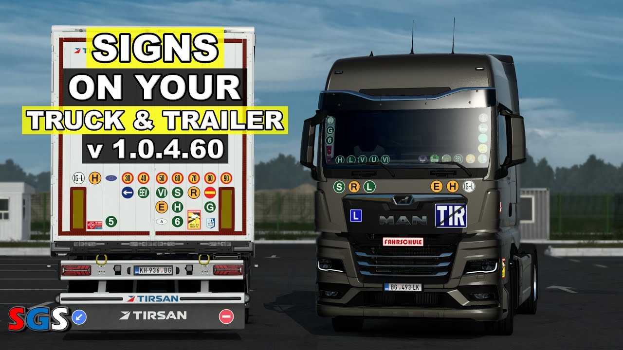 |ETS2 1.50| Signs On Your Truck & Trailer v1.0.4.60 by Tobrago - YouTube