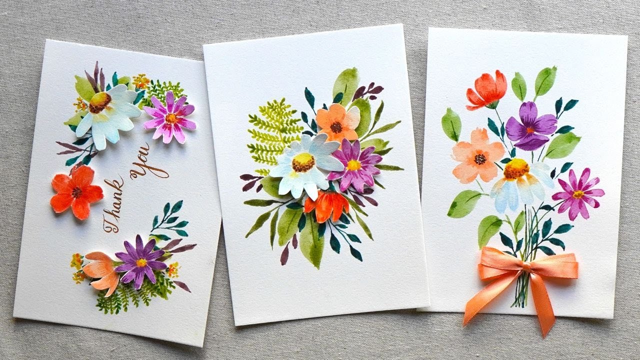 🌟 DIY Handmade Watercolor Card Painting | Tutorial for Beginners 🌟 ...