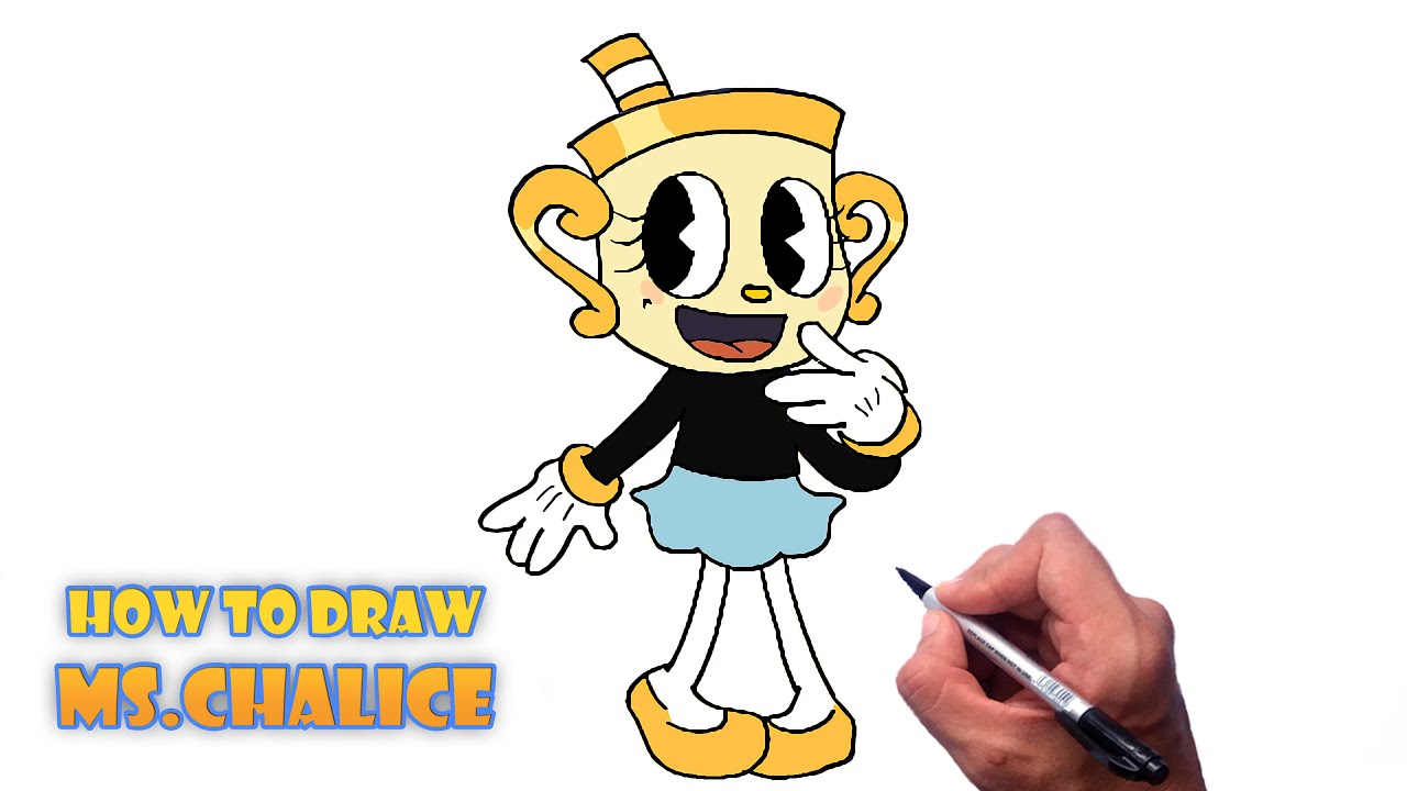 How to Draw Ms Chalice | Cuphead Show Game Character - YouTube