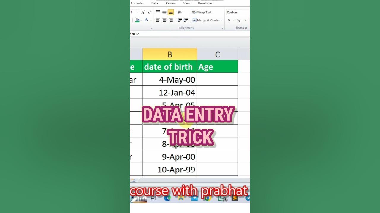 Data Entry Tricks ️🔥🔥💯 #shorts #reels #coursewithprabhat #excel #exceltech #computer #data # ...