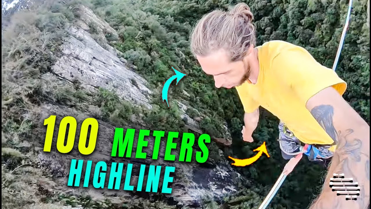 Man Walks Calmly over a 100 Meters High Highline - YouTube