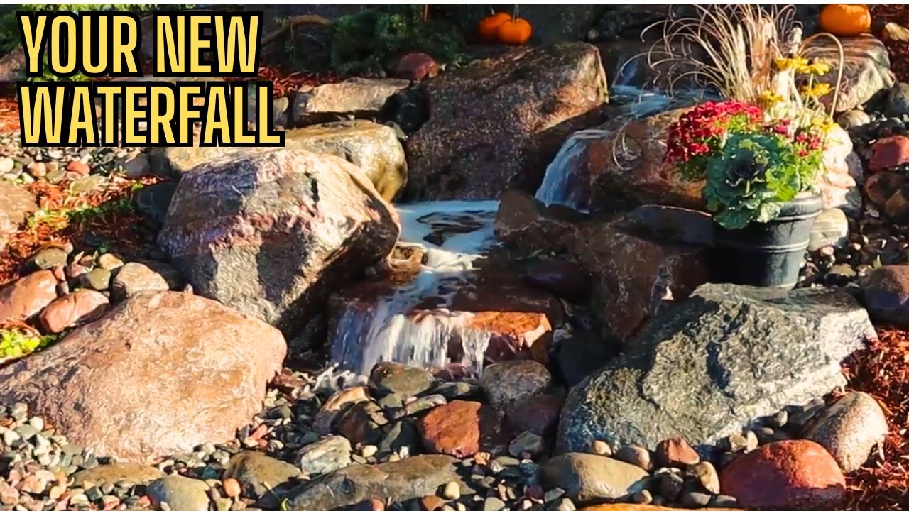 Creating a Beautiful small Pondless Waterfall 💦 - YouTube
