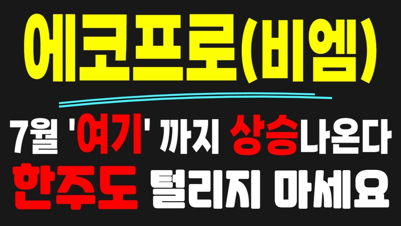에코프로 주가전망 7월 여기까지 상승 나온다 수주 물량 몰려온다 하반기 반등의 모멘텀 시작 에코프로 에코프로주가
