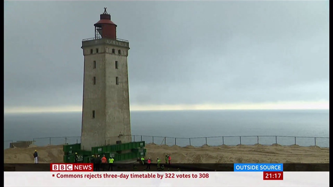 Danish Rubjerg lighthouse moved inland on skates (1) (Denmark) - BBC ...
