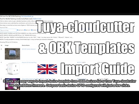 How to import OBK and Tuya-cloudcutter templates into OpenBeken - get ...