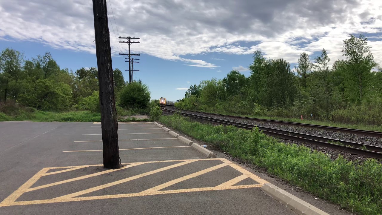 Via Train With Three Engines Passes Port Hope Via Station - YouTube