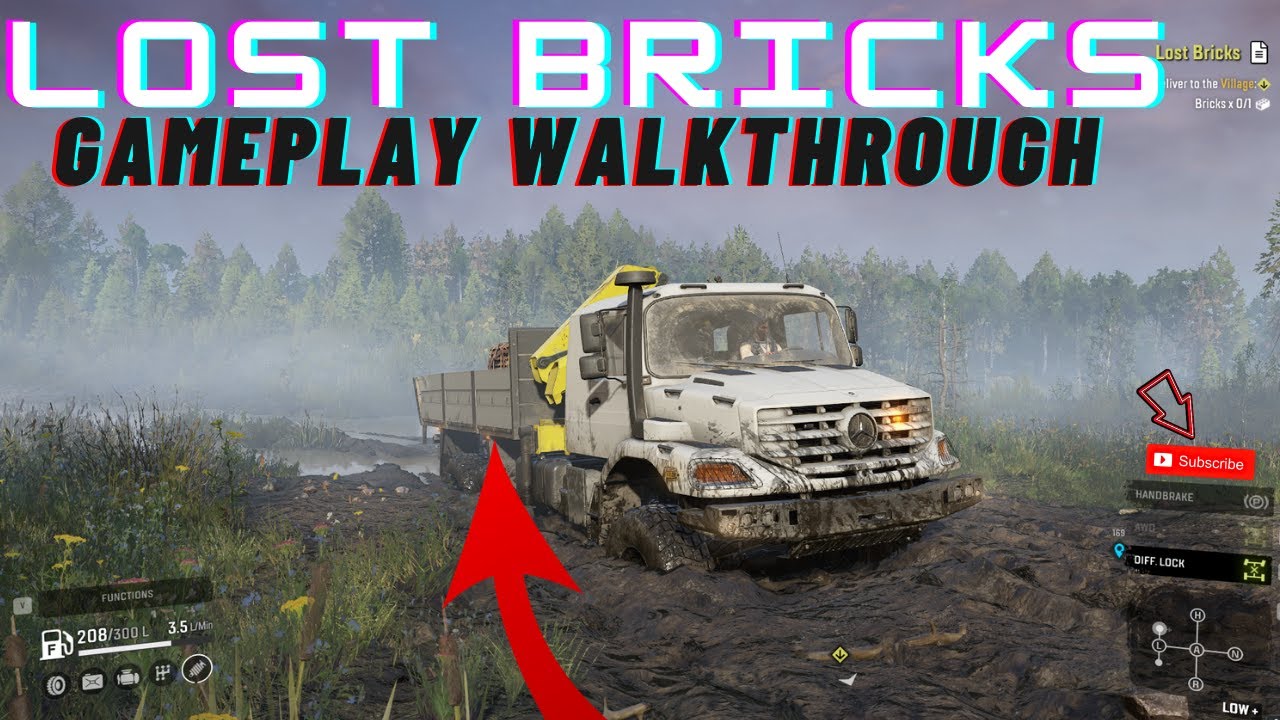 SnowRunner | Lost Bricks Walkthrough in RUSSIA with MERCEDES BENZ ZETROS! - YouTube