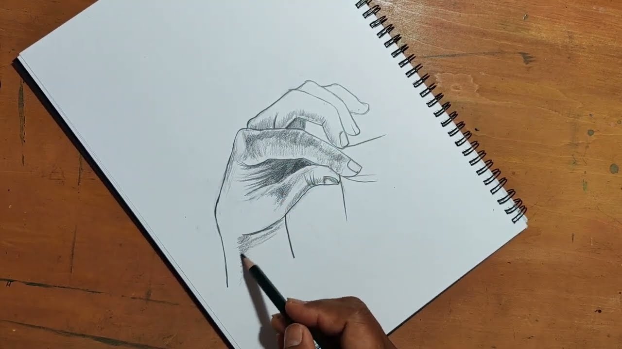 learn to draw the hand shade process #pencildrawingcollections - YouTube