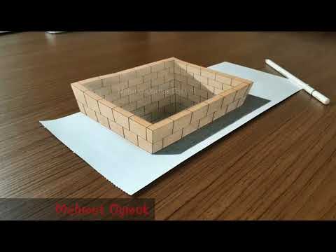 How to draw realistic 3D illusion. 3 boyutlu çizim nasıl yapılır. İllüzyon