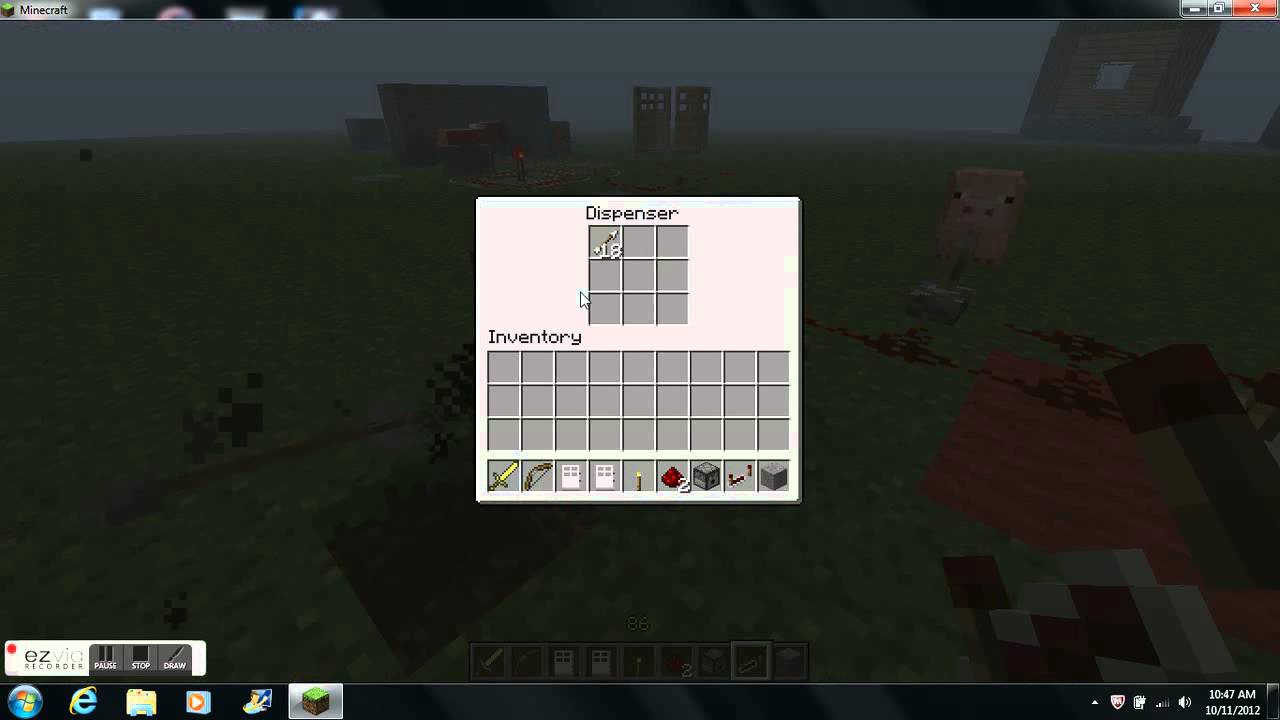 how to make a machine gun in minecraft - YouTube