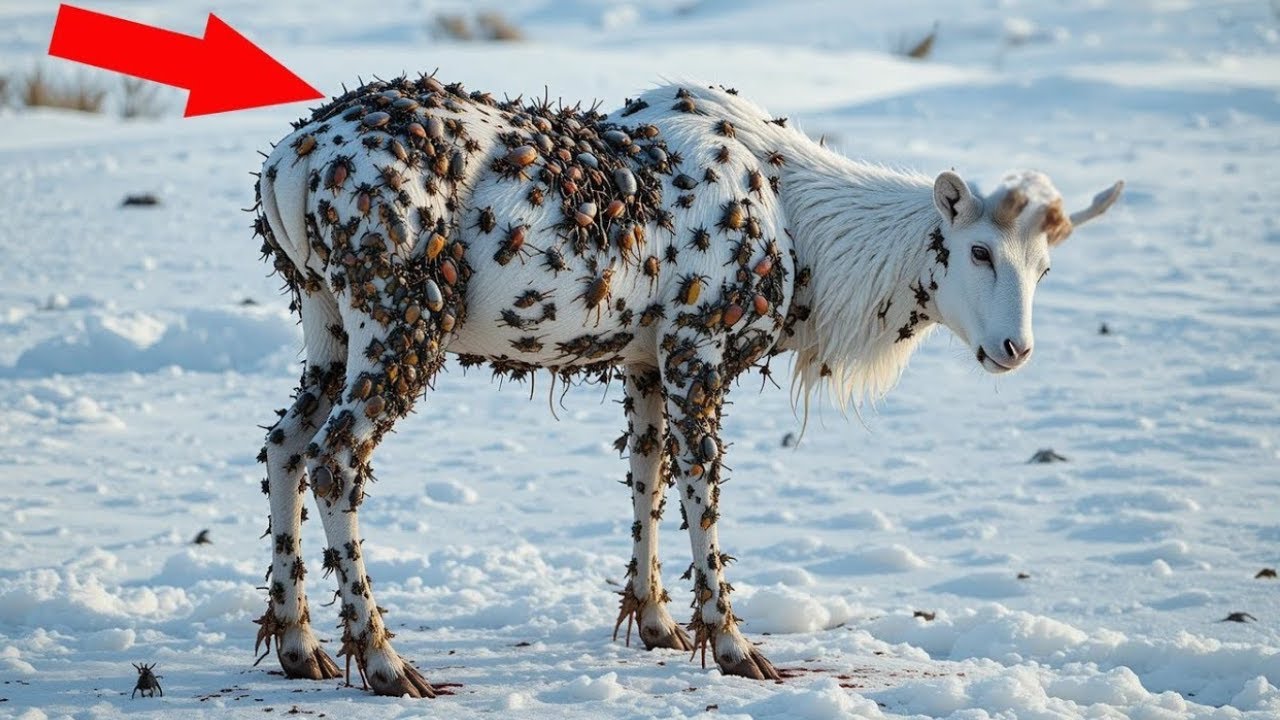 Goat was injured by barnacles and parasites, A rescue team successfully ...