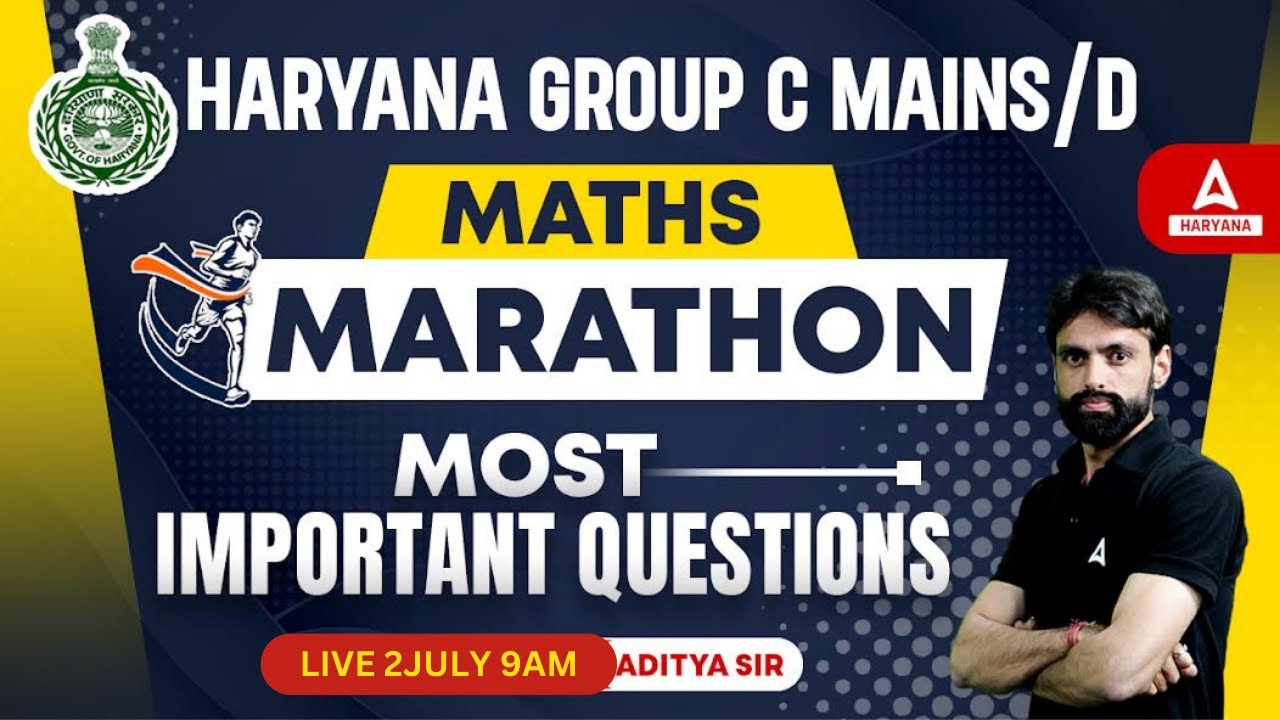 HSSC CET Group C Mains | MATH MARATHON CLASS | Maths Marathon for HSSC ...