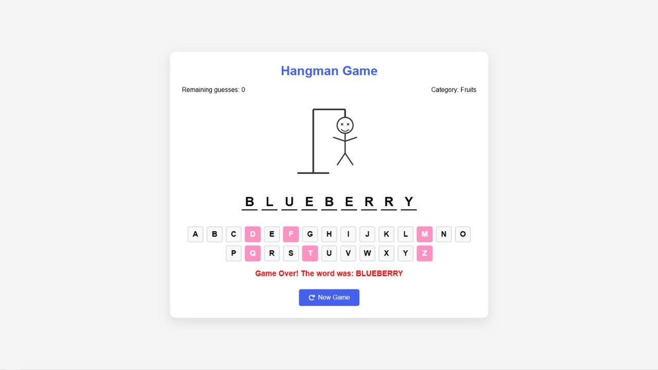 🎮 Build a Hangman Game with HTML, CSS & JavaScript | Beginner Web Development Tutorial - YouTube