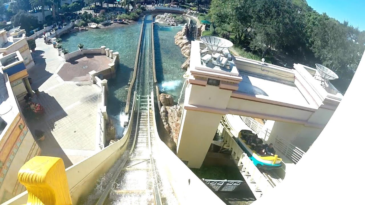 Front Row Journey to Atlantis Water Coaster Ride SeaWorld Orlando - YouTube
