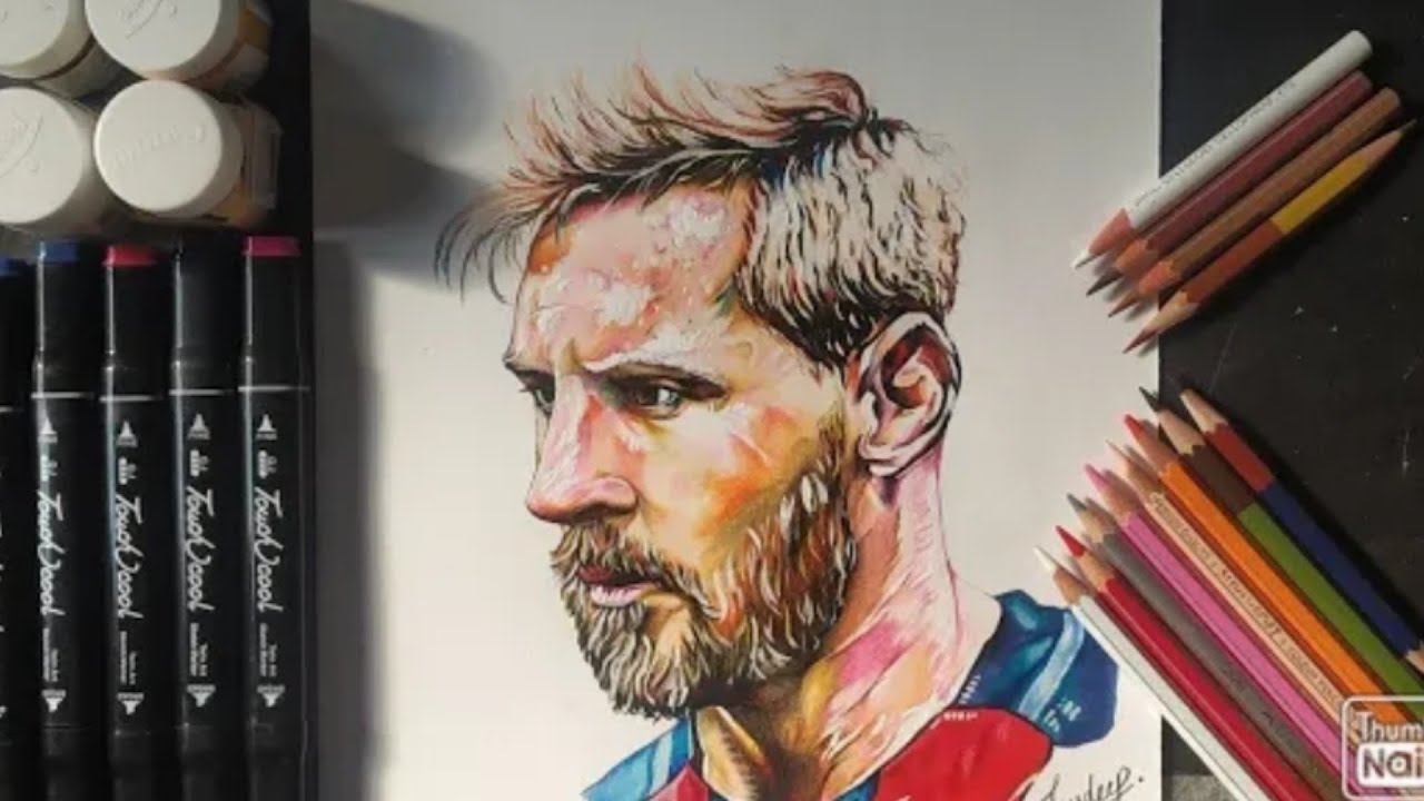Drawing Lionel Messi | Timelapse - YouTube