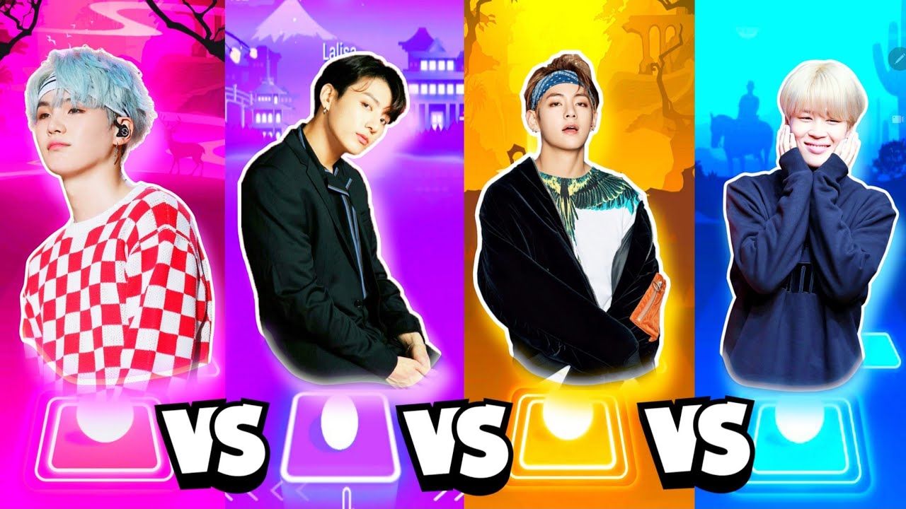 Suga VS Jungkook VS Taehyung VS Jimin VS -- Tiles Hop EDM Rush - YouTube