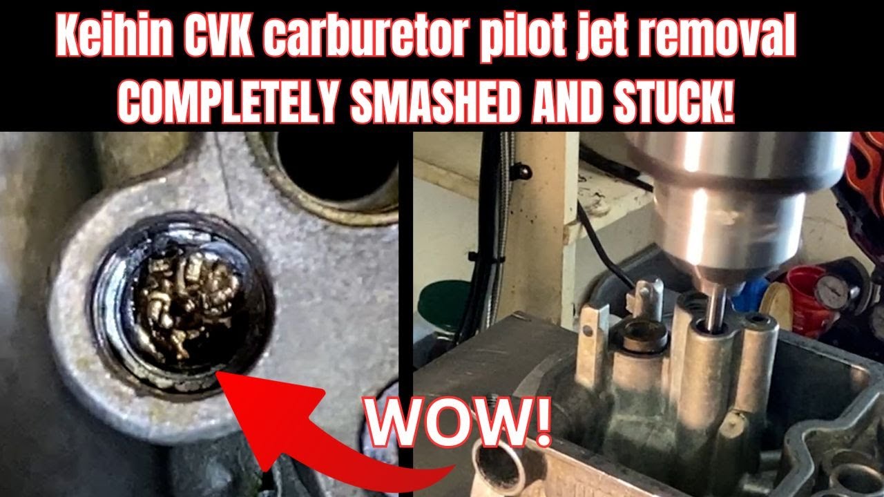 Broken and smashed pilot jet removal Keihin CVK carburetor. Can we save ...