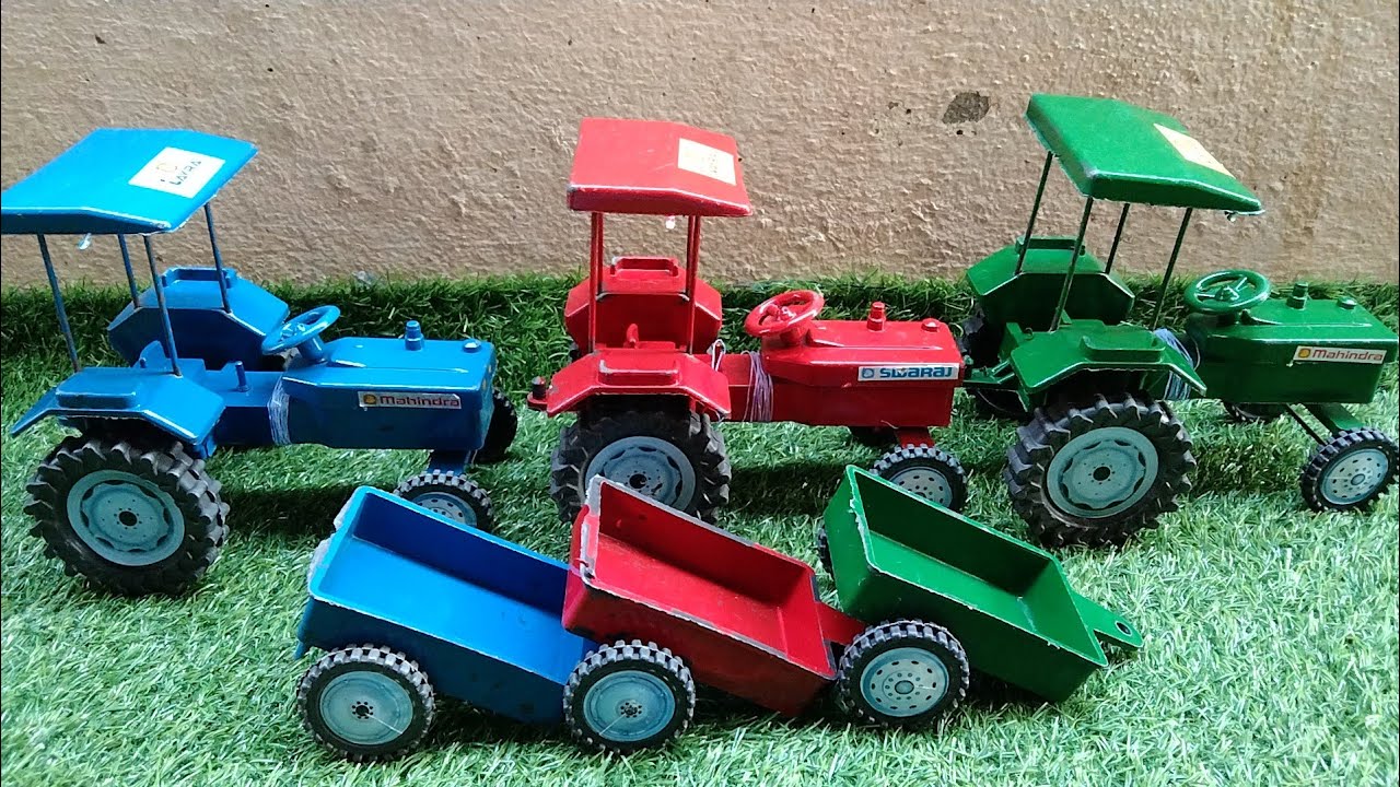 blue,red and green colour tractors video kumar toys world - YouTube