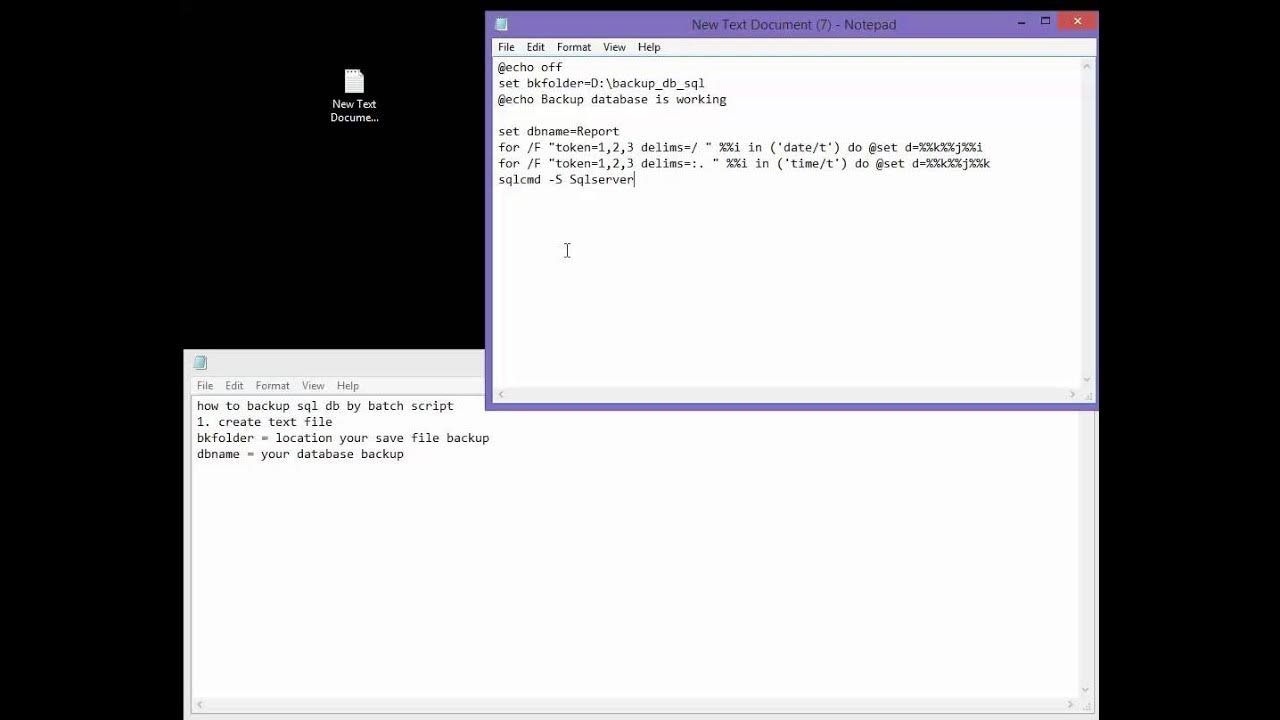 BATCH SCRIPT BACKUP SQL - YouTube