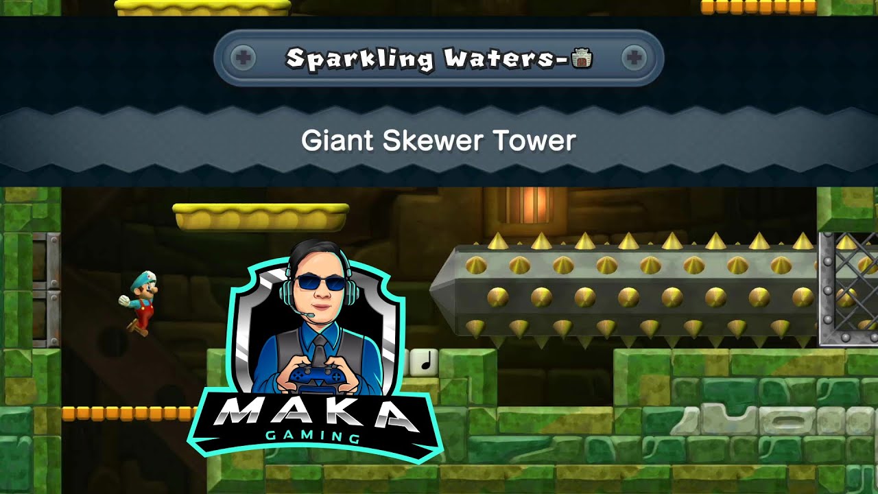 New Super Mario Bros U Deluxe - Sparkling Waters Tower - Giant Skewer ...