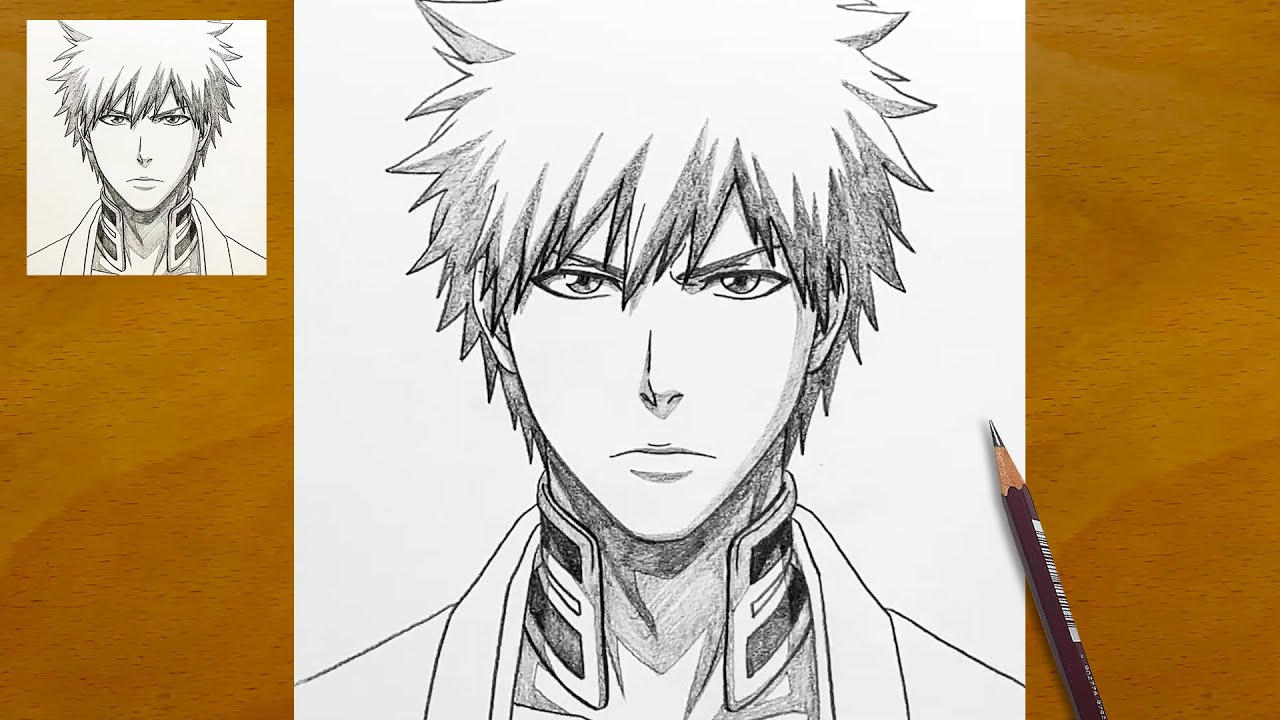 How to Draw Ichigo Kurosaki Step by Step | Bleach Anime Art - YouTube