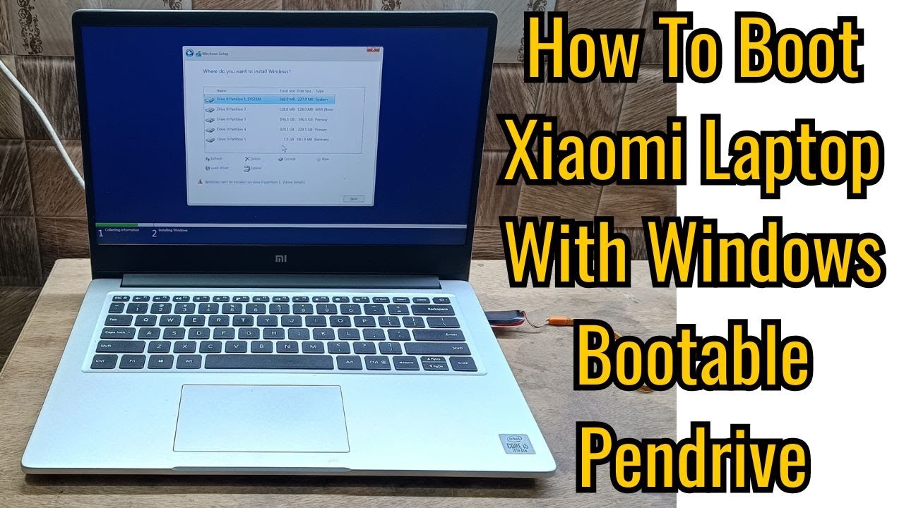 How To Boot Xiaomi Laptop With Windows Bootable Pendrive || Pendrive Se ...