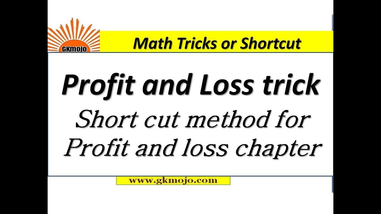 Profit & Loss Trick | Short Cut Method for Profit & Loss | Quant tricks ...